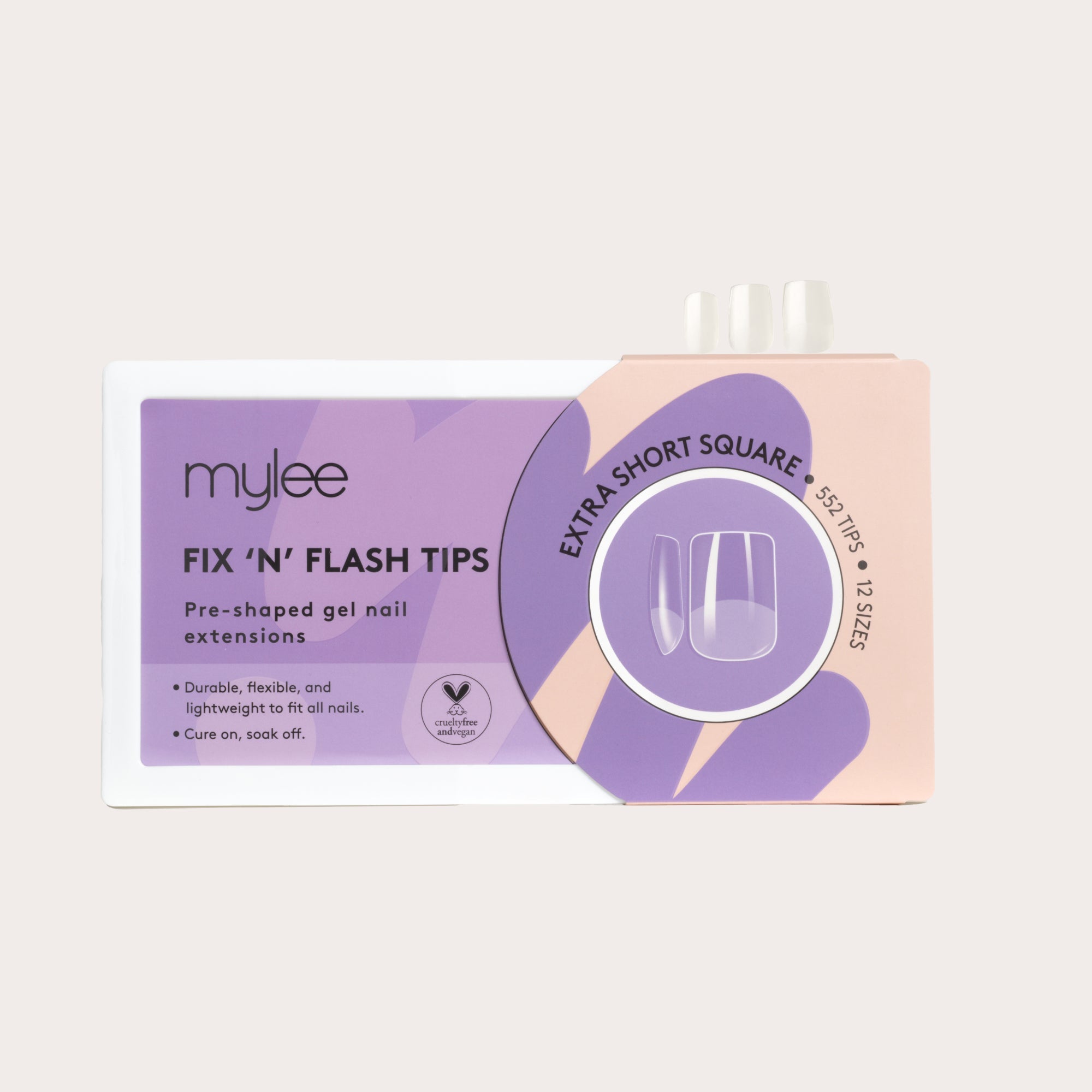 Soft Nail Gel Tips Extra Short Square Shape | Nail Extensions – Mylee